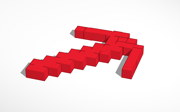 3D design minecraft pickaxe - Tinkercad