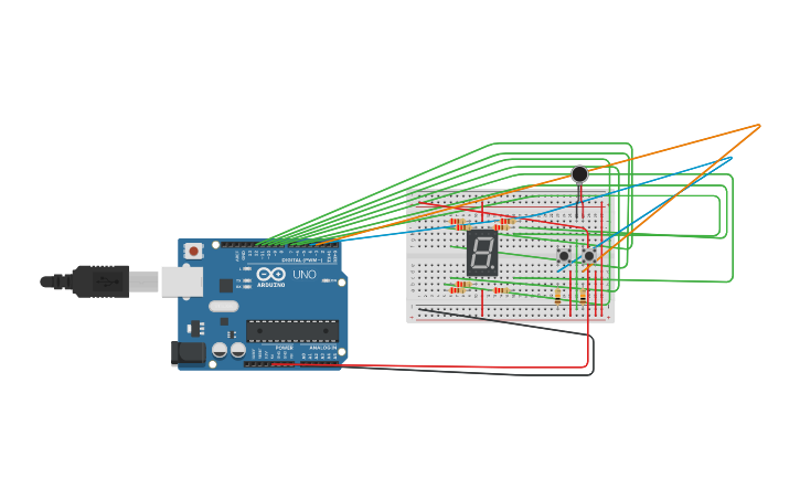 Circuit design w Display de 7S + - | Tinkercad