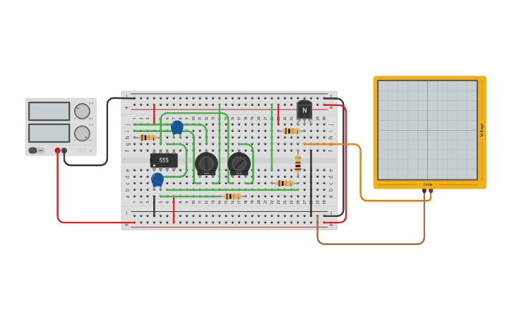 Circuit design Flyback Driver with 555 - Tinkercad