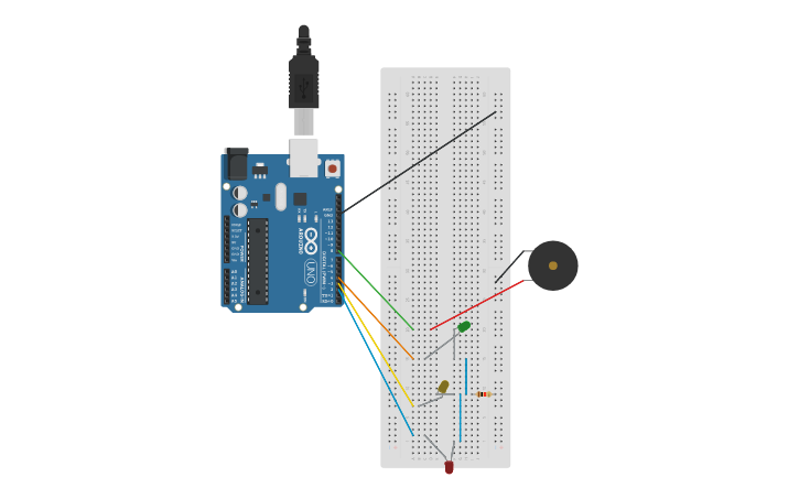 Circuit design práctica de arduinos 2 - Tinkercad