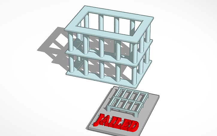 3D design Jailed Card and cage item - Tinkercad