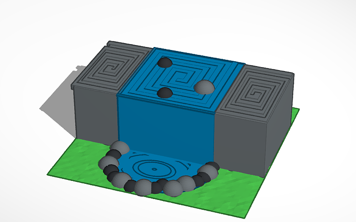 3D design zoom inside the waterfall - Tinkercad