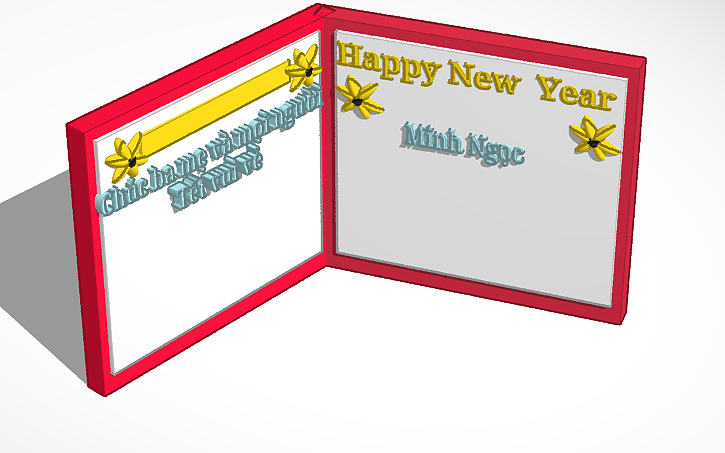 3D design Happy New Year - Tinkercad