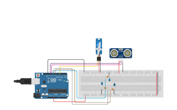 Circuit design RADAR - Tinkercad