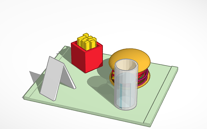 3D design jídelní menu | Tinkercad