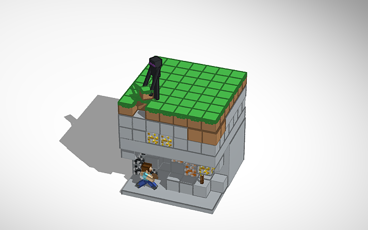 3D design A Side View of a minecraft cave | Tinkercad