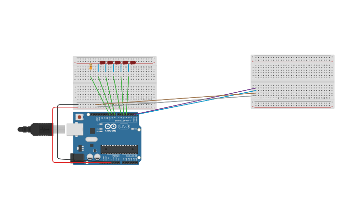 Circuit design LUCES LED CONTROLADO POR MODULO BLUETO HC 05 - Tinkercad