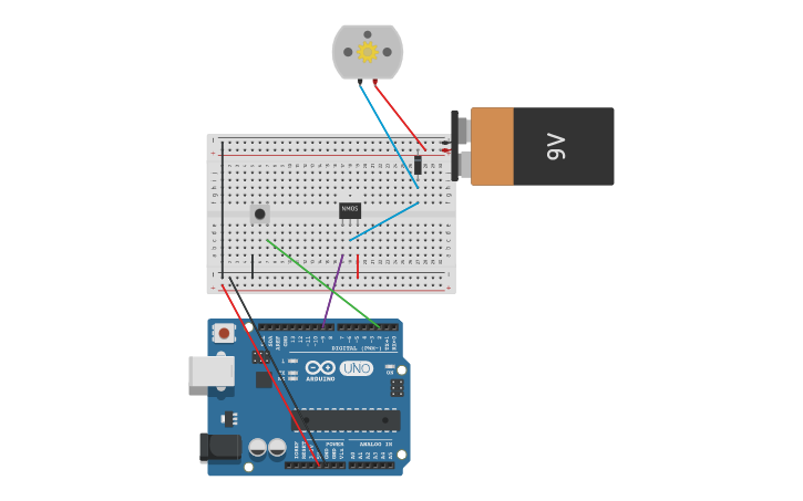 Circuit design Motorized pinwheel - Tinkercad