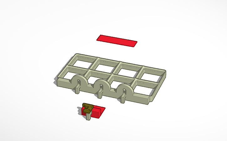 3D design Half T-Clip Gridfinity Test - Tinkercad