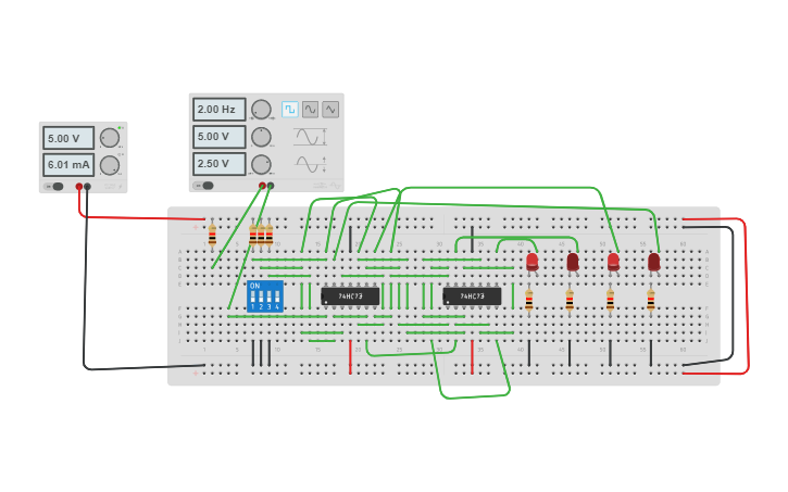 Circuit Design Asynchronus Mod 16 Down Counter Tinkercad