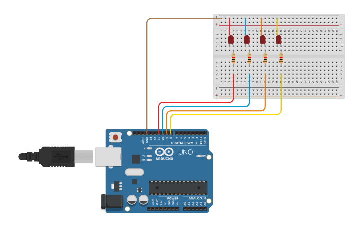 Circuit design Practico Arduino # 05 - KITT (SECUENCIA AUTO FANTASTICO ...