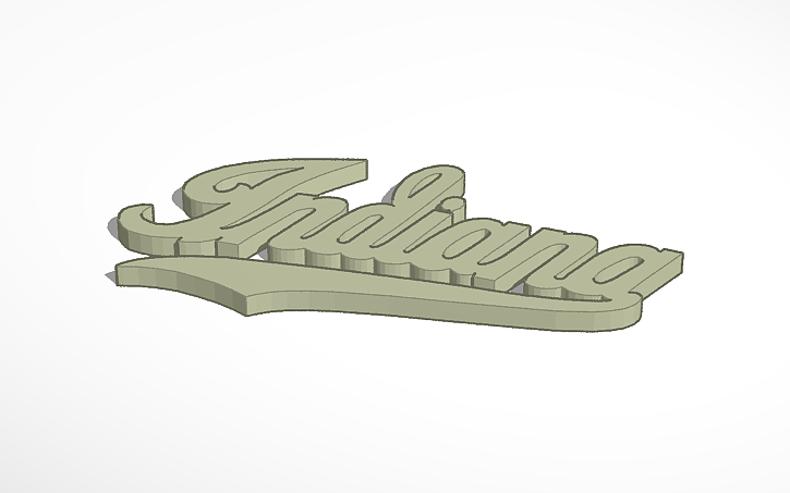 3D design Indiana Cursive | Tinkercad
