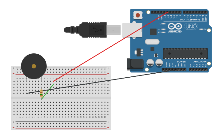 Circuit design Bocina de Sonidos - Tinkercad