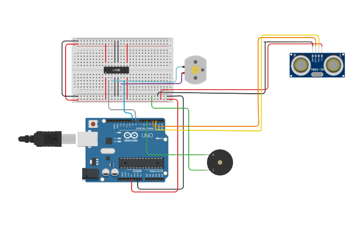 Circuit design Tank level control system - Tinkercad