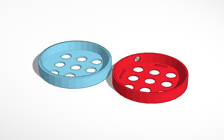 3D design round box RPi with neopixels - Tinkercad