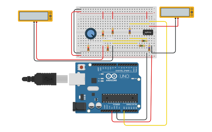 Circuit design PT100 Using Wheatstone Bridge - Tinkercad