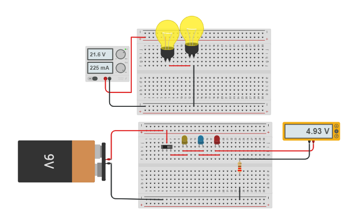 Circuit design Circuitos en serie | Tinkercad