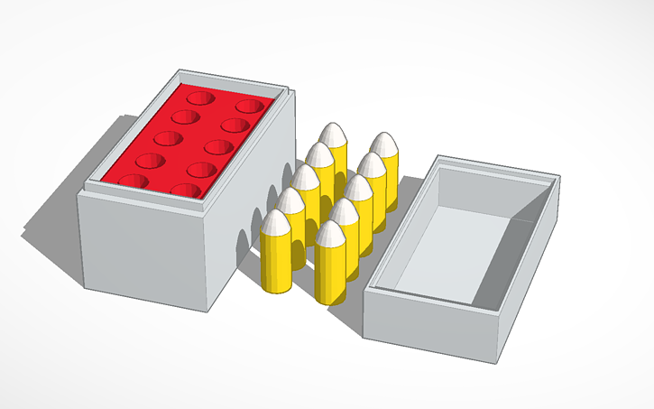 3D design bullets and a case - Tinkercad