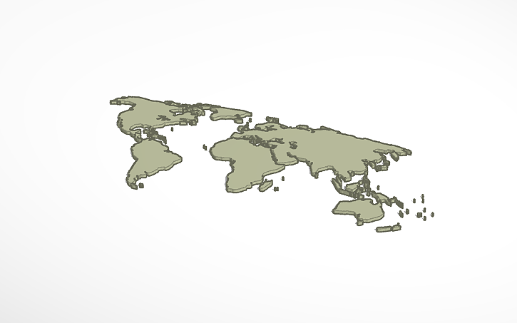 3D design 3D World Map - Tinkercad