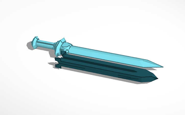 3D design star-diamond-sword+scabbard | Tinkercad