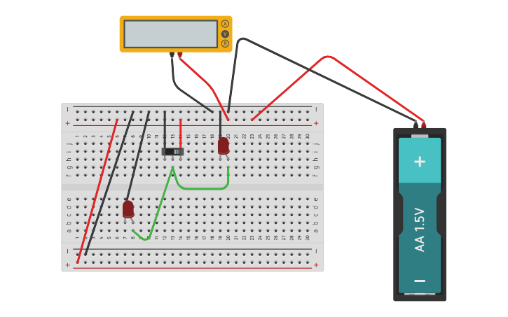 Circuit design Circuitos de 2 leds | Tinkercad
