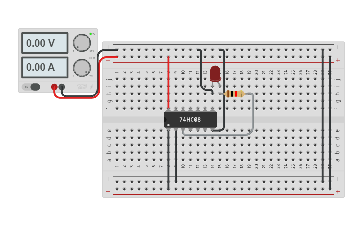 Circuit design AND Gate - Tinkercad
