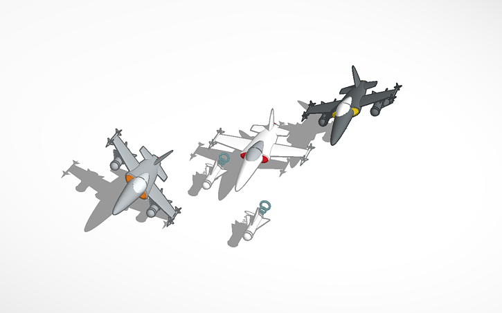3D design Fighter Aircraft-02 - Tinkercad