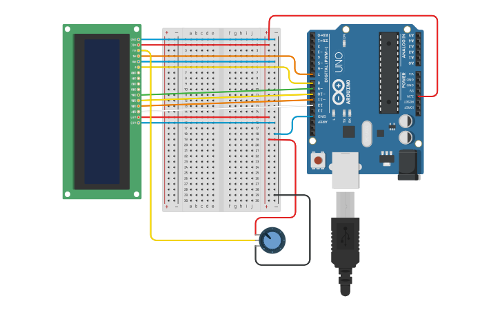 Circuit design LCD Display - Tinkercad