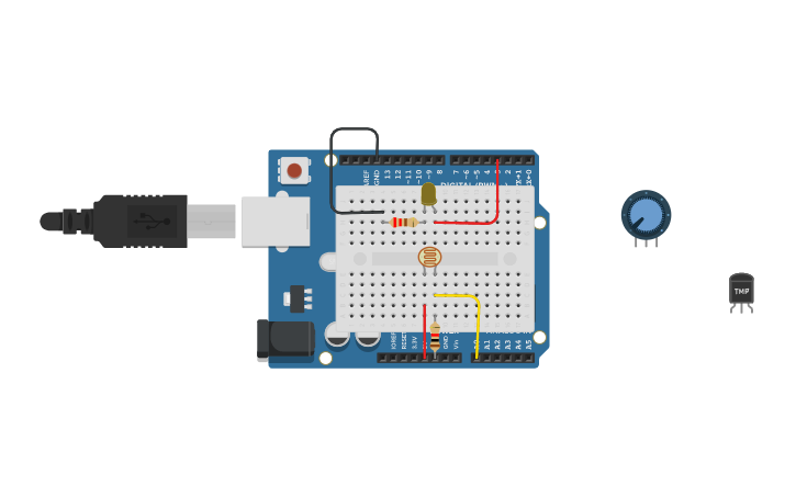 Circuit design entradas por salidas - Tinkercad