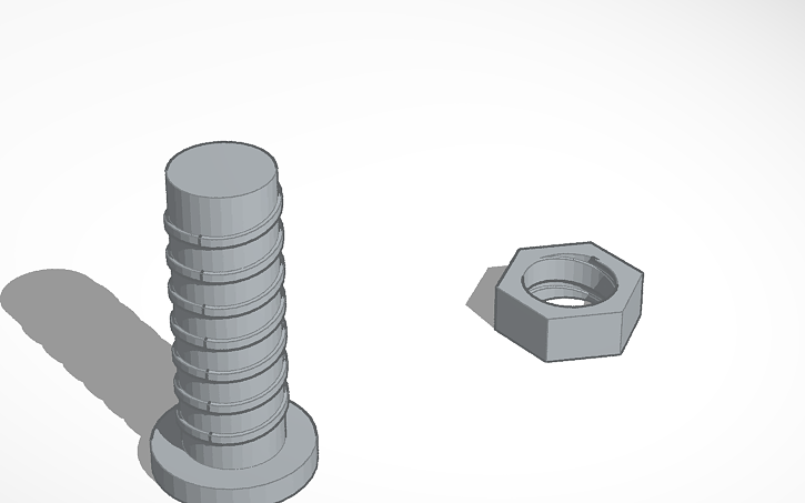 3D design Copy of Screw and nut | Tinkercad