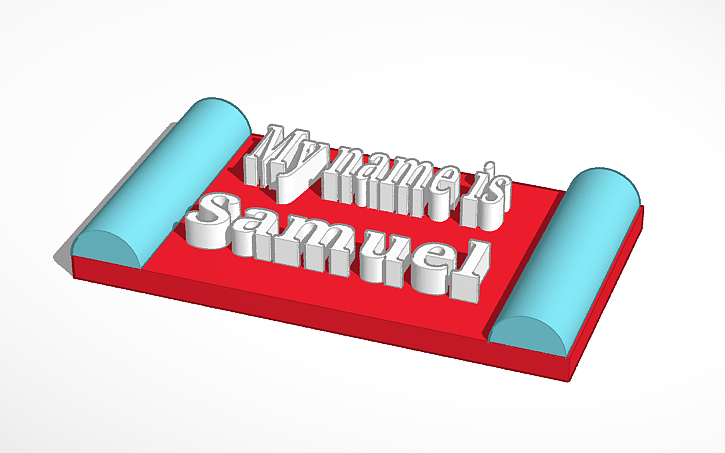 3D design Name tag - Tinkercad