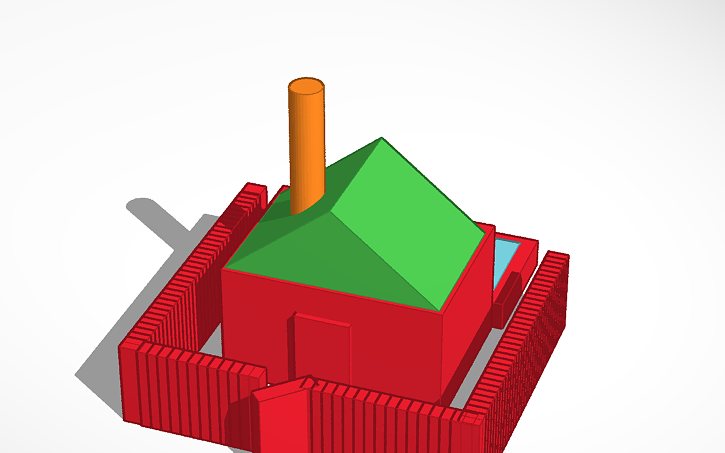 3D design Simple House with Pool | Tinkercad