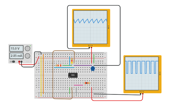 Circuit design 555 timer - Tinkercad