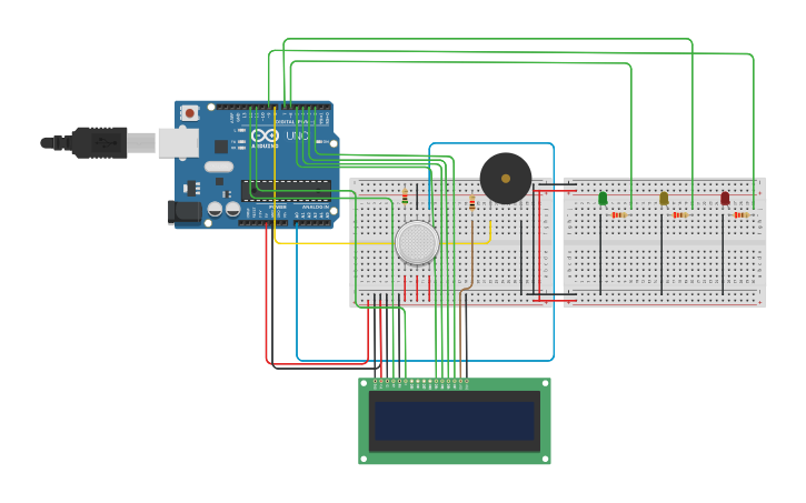 Circuit design Proyecto Arduino (Alarma de Gas) | Tinkercad