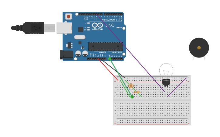 Circuit design Arduino 2 - Use Breadboard - Tinkercad