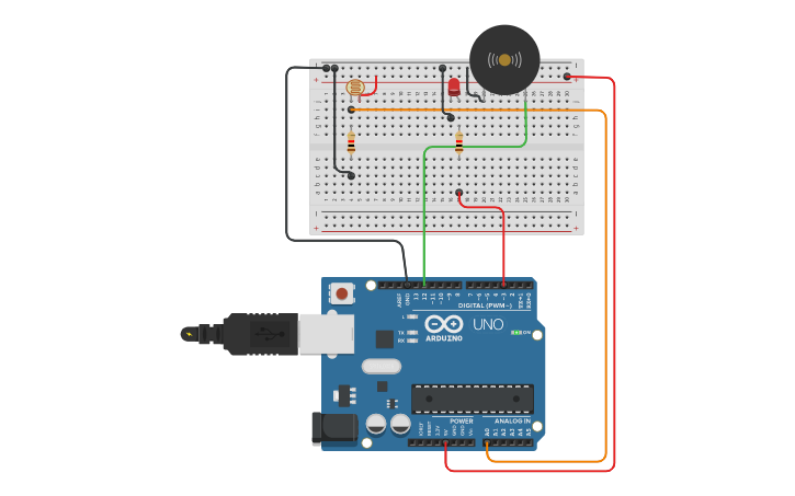 Circuit Design Automated Burglar Alarm Using Ldr Tinkercad