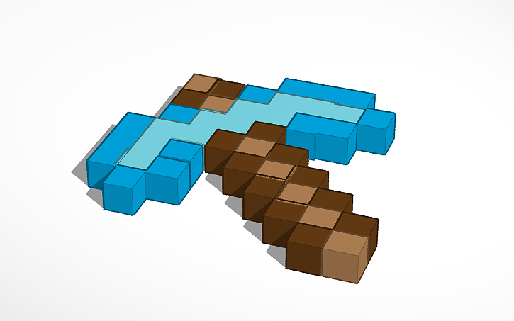 3D design minecraft pickaxe - Tinkercad