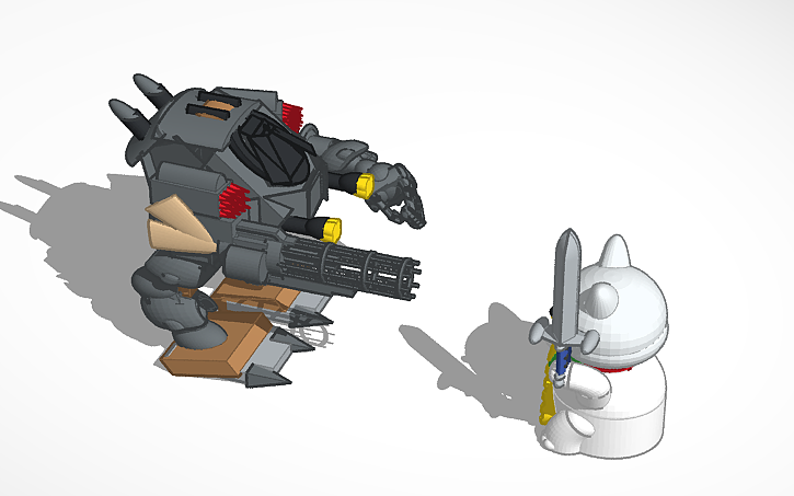 3D design Goliath vs Lucky Cat | Tinkercad