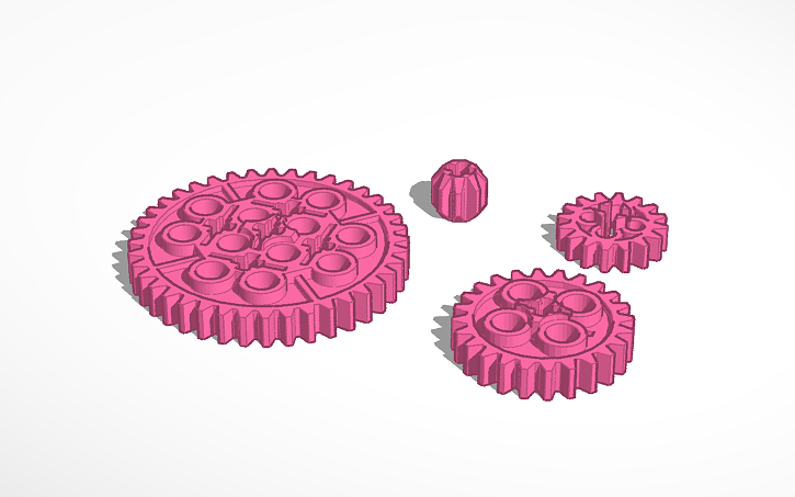3D design Set of Gears - Tinkercad