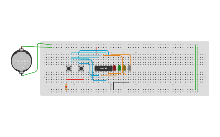 Circuit design Salidas de una Compuerta - Tinkercad