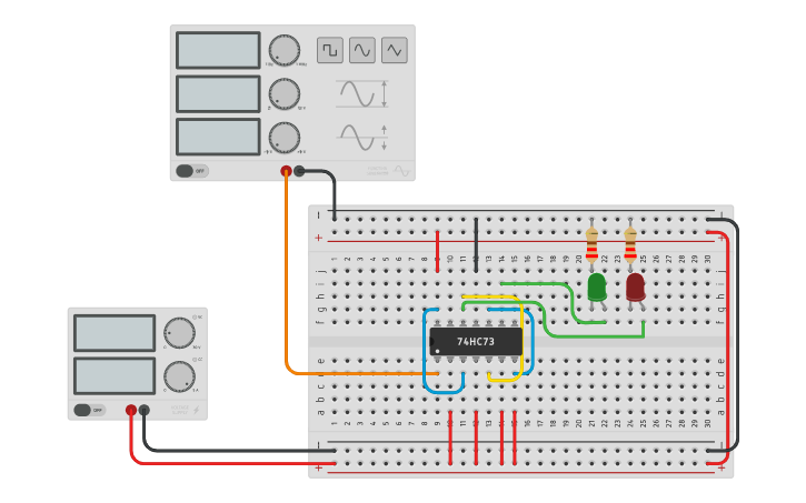 Circuit design 2 Bit Counter - Tinkercad