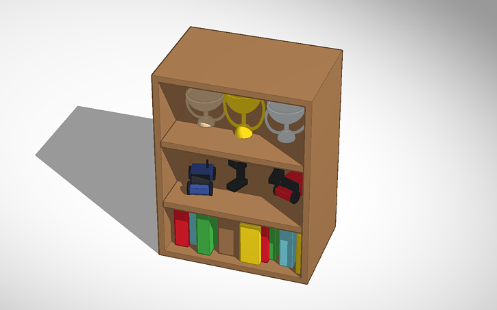 3D design bookshelf - Tinkercad