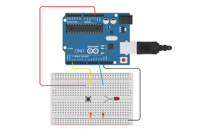 Circuit design LED se encienda y apague varias veces - Tinkercad