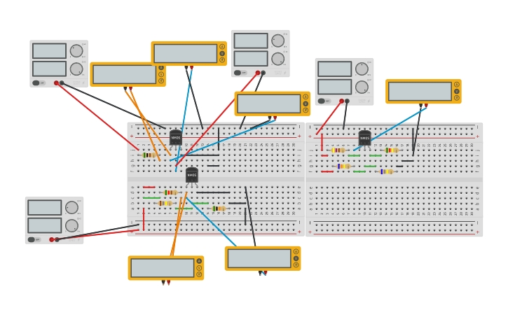 Circuit Design Analisis Mosfet Tinkercad