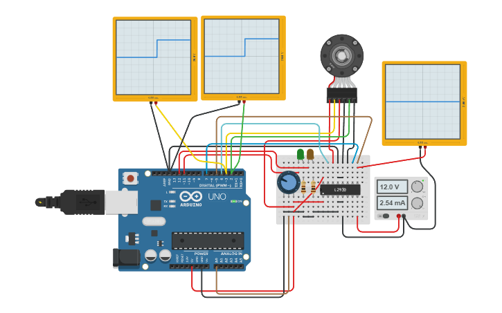 Circuit design LAB7 Speed control dc motor - Tinkercad