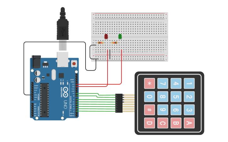 Circuit design Copy of 킥패드 예제 - Tinkercad