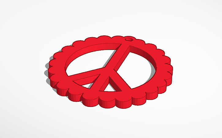 3D design blumiges Peace Zeichen - Tinkercad