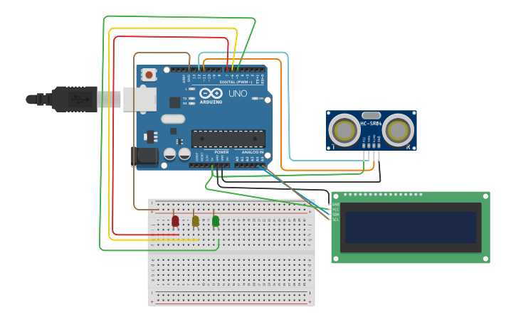 Circuit design PARKING LOT SYSTEM_ABREU 3101 - Tinkercad