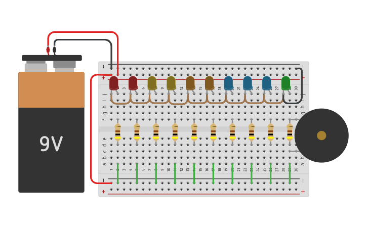 Circuit Design Water Level Indicator Tinkercad