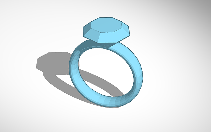3D design Diamond ring - Tinkercad